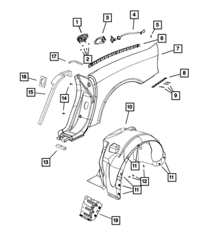2003-2017 SRT Viper Quarter Panel Seal, Left 5029175AD | Mopar eStore