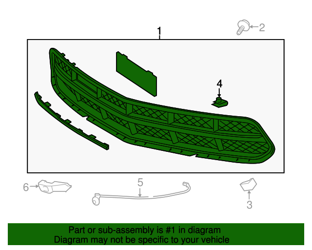 2017-2018 Chevrolet Corvette Black Front Lower Grille 84139784 GM ...