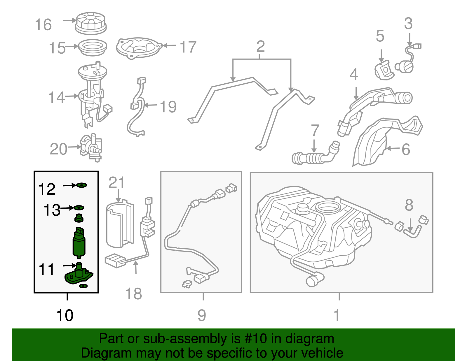 17045-SDB-A30 - Fuel Pump Assembly 2003-2007 Honda Accord | Honda Parts ...