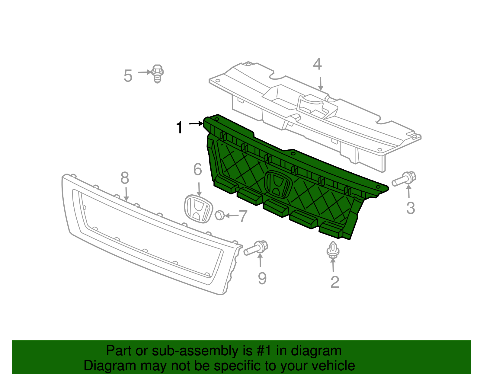 75101-SCV-A01ZA - Grille 2003-2006 Honda Element | Honda Parts Online