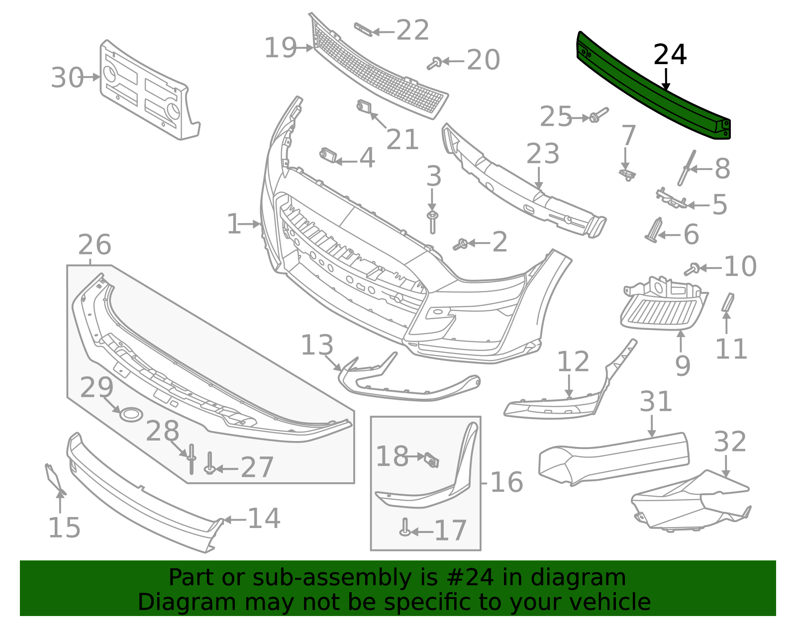 KR3Z-17757-A - Bumper Impact Bar Bolt 2020-2022 Ford Mustang ...