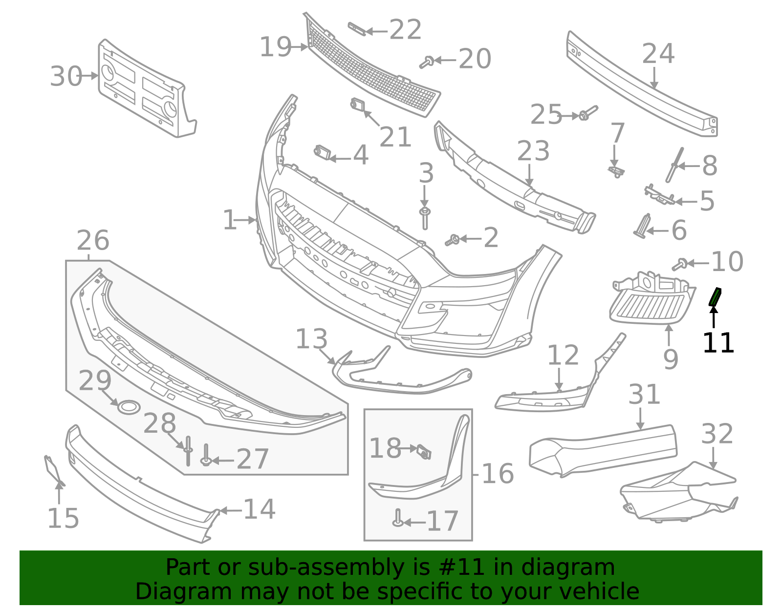 2020-2022 Ford Mustang Air Inlet Grille Clip W700869-S300A | OEM Parts ...