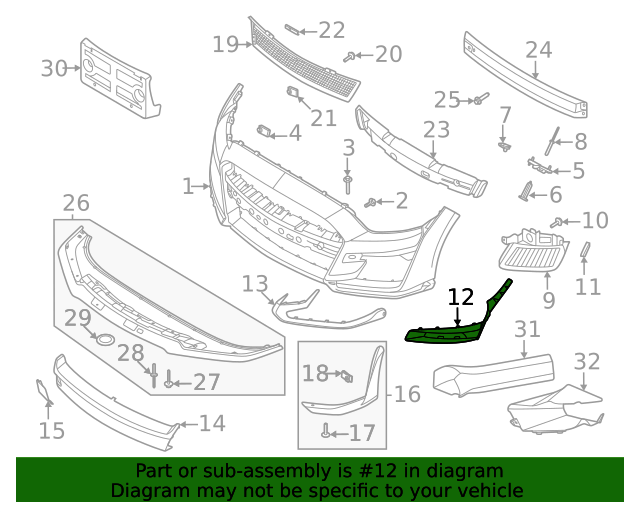 2020-2021 Ford Mustang Bumper Trim KR3Z-15266-AA | TascaParts.com