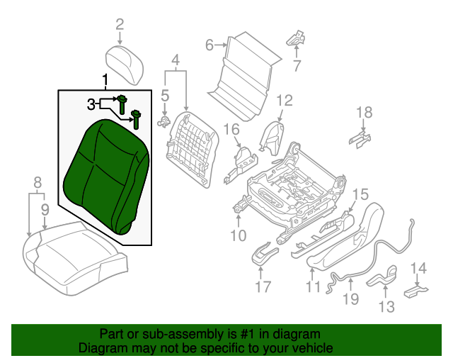 87650-9HT5A - Seat Back Assembly - 2018 Nissan Altima | Nissan OEM ...