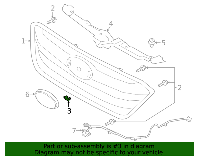 2020 Subaru Outback Grille Cover 91122AN01A | Subaru Parts Store