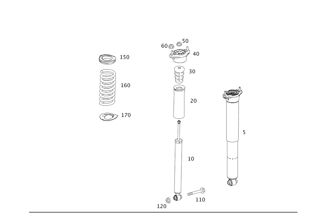 204-326-05-00 - Shock Absorber For 2006-2014 Mercedes-Benz | Mercedes ...