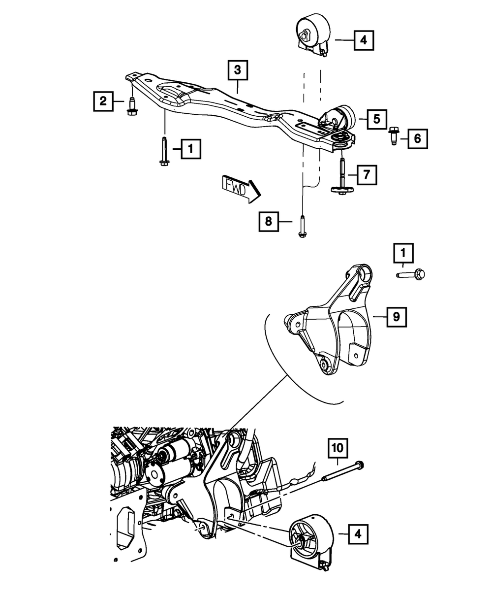 2008-2020 Mopar Engine Support 04721871AE | Retail Performance Auto Parts