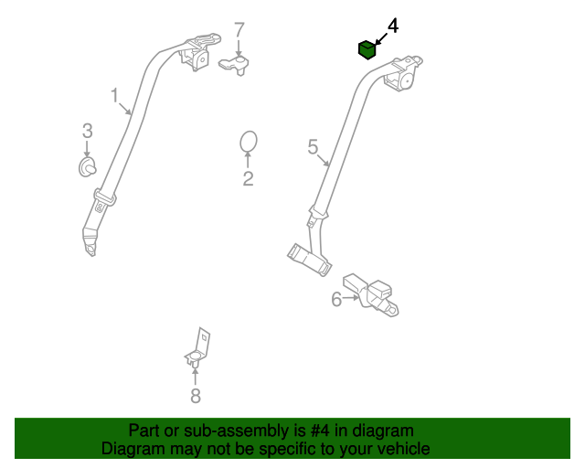 89899-1M450 - Belt & Retractor Cushion 2010-2013 Kia Forte Koup | Kia ...