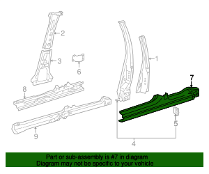 1998-2002 Toyota Corolla Outer Rocker 61411-02050 | Retail Performance ...