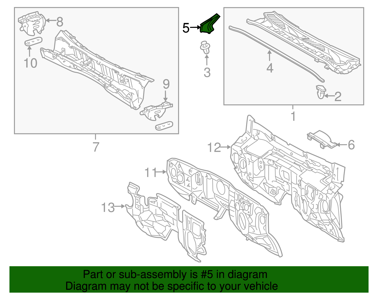 2010-2024 Toyota 4Runner Cowl Cover Seal (Left, Front) 53867-35020 ...
