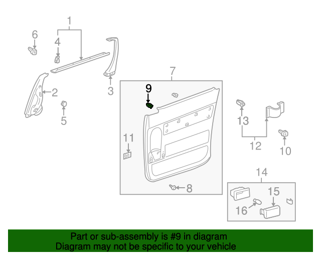 Overhead Console Clip - Toyota (90084-46017) | Toyota Parts