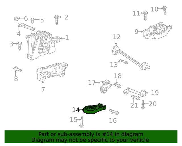 2021-2022 Chevrolet Trailblazer Transmission Mount Strut 60002231 ...