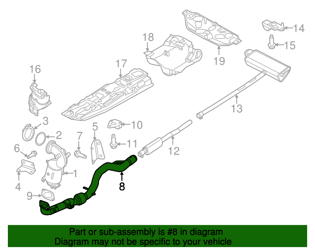 2016-2018 Jeep Renegade Exhaust Pipe 68260726AA | Canada Mopar Parts