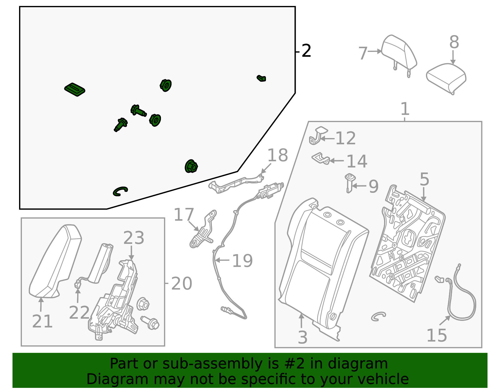 2021-2025 Nissan Rogue Seat Back Assembly 88650-6RC2B | Scott Evans ...