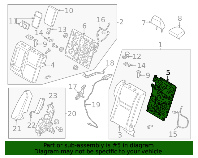2021-2024 Nissan Rogue Seat Back Frame 88601-6RC0A | Ziegler Nissan of ...