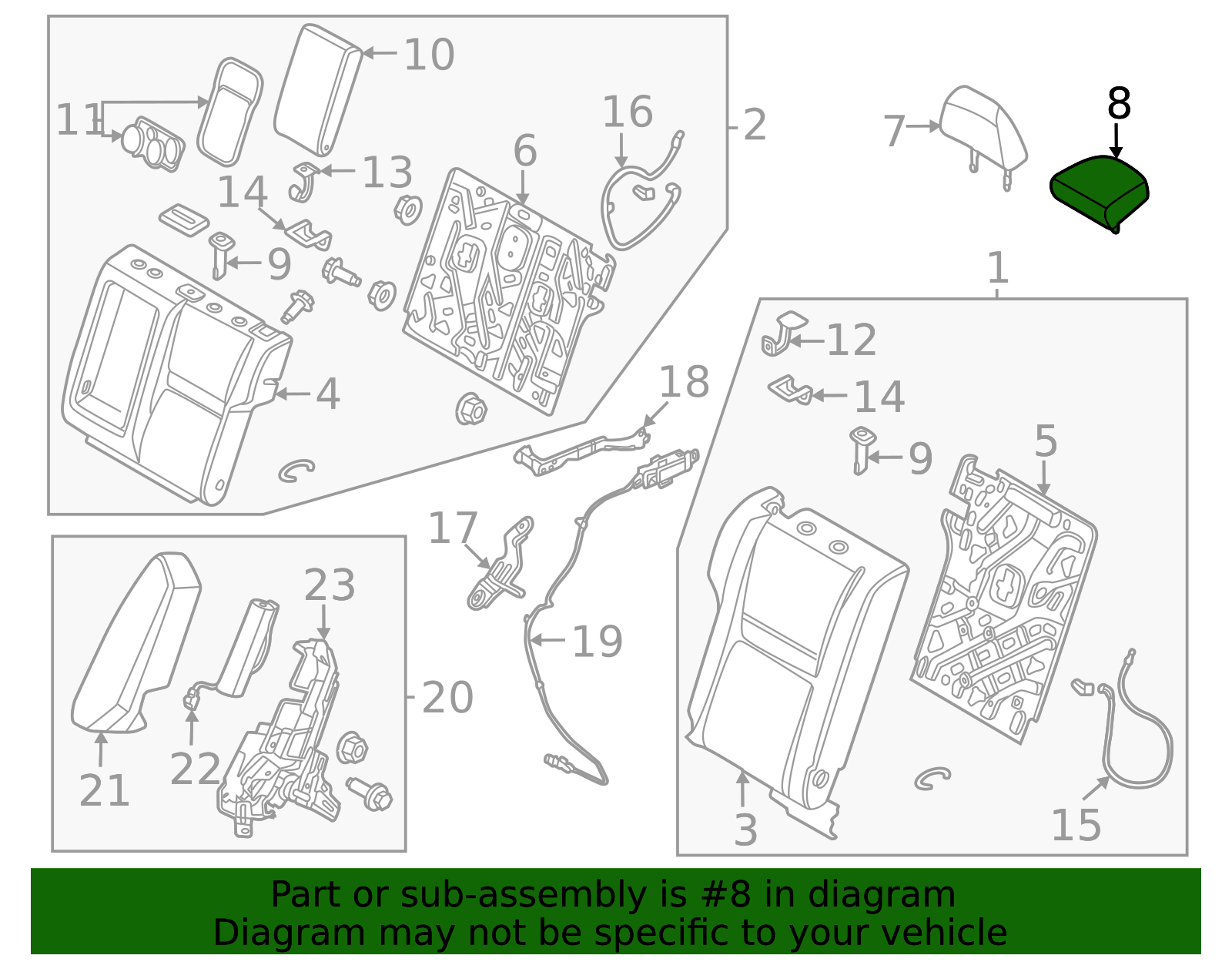 2021-2025 Nissan Rogue Headrest, Center 86460-6RA1B | My Nissan Part