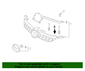 2006-2012 Mazda Grille Assembly Retainer Clip GP7A-50-049 | TascaParts.com