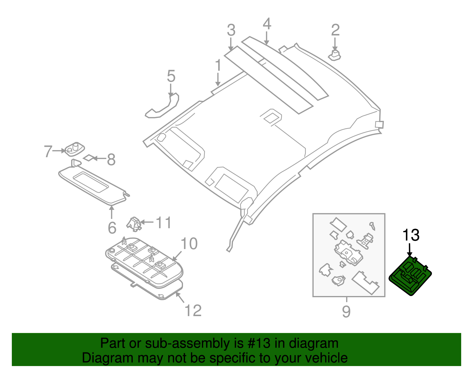 2007-2009 Nissan Sentra Dome Lamp Assembly 26410-ET000 | Scott Evans ...