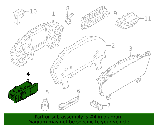 Switch Assembly Headlamps LJ6Z-11654-CC | OEM Parts Online