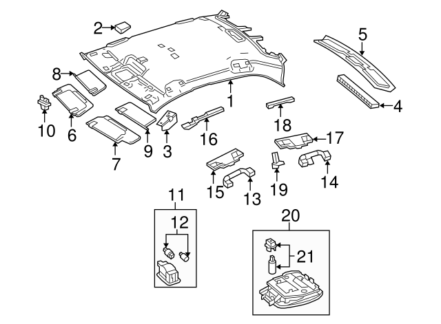 212-900-10-23-9051 - Reading Light 2010-2015 Mercedes-Benz ...