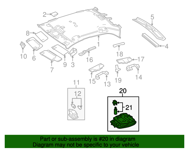 212-900-10-23-9051 - Reading Light 2010-2015 Mercedes-Benz ...