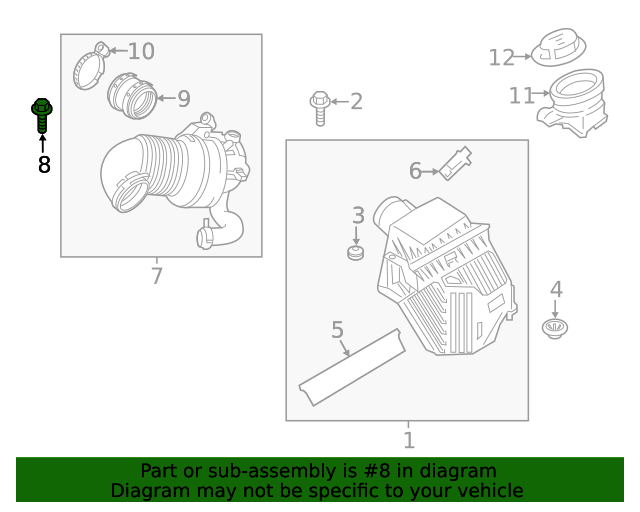 2018-2023 Land Rover Range Rover Evoque Intake Duct Screw VYP500080 ...