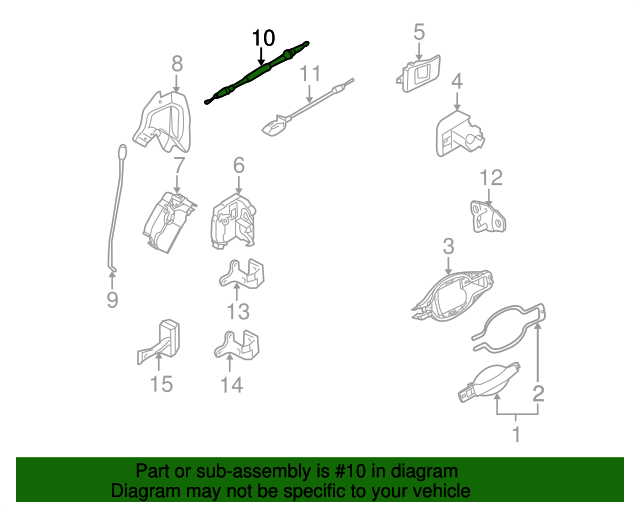 FQZ000060 - Door Latch Cable 2003-2012 Land Rover Range Rover ...