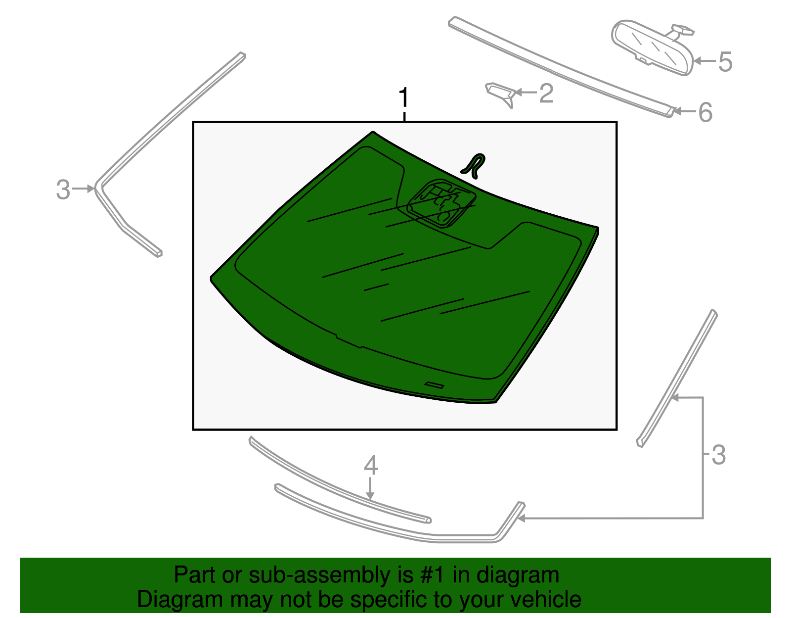 73111-T2F-A11 - Windshield 2013-2017 Honda Accord | Honda Parts Online