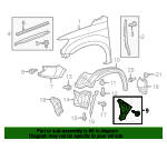 52115-0C110 - Fender Extension Panel Bracket (Right, Front) - 2014-2021 ...
