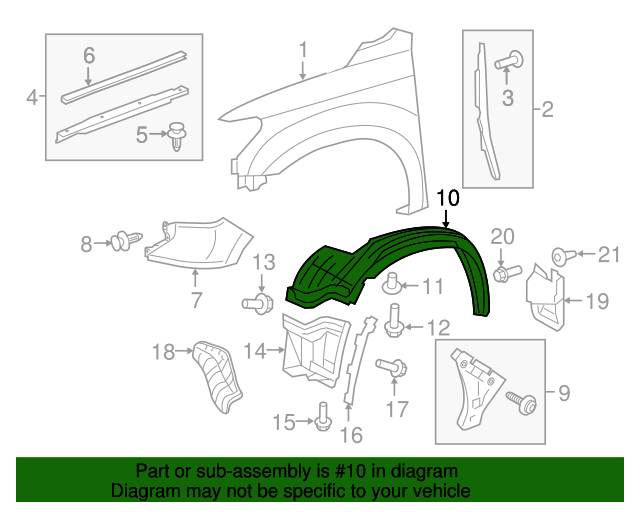2014-2021 Toyota Tundra Fender Liner 53808-0C030 | OEM Parts Online