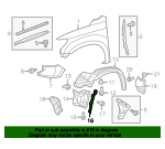53883-0C040 - Fender Liner Seal (Left, Front) - 2014-2021 Toyota Tundra ...