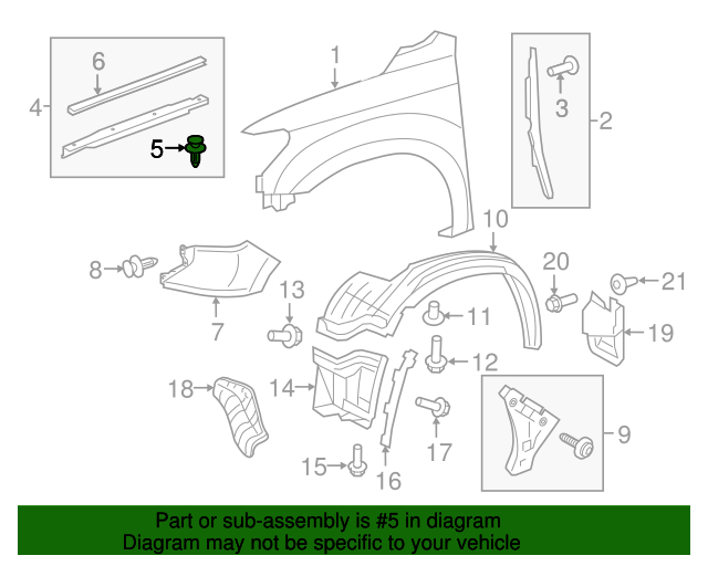 90467-A0006 - Lower Center Pillar Trim Clip - 2002-2021 Toyota | OEM ...