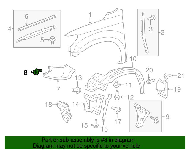 52161-02020 - Bumper Cover Clip - 1997-2024 Toyota | OEM Genuine Toyota ...