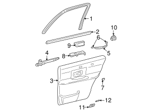 2W1Z-5425860-AA - Weatherstrip - Door Belt 1998-2011 Lincoln Town Car ...