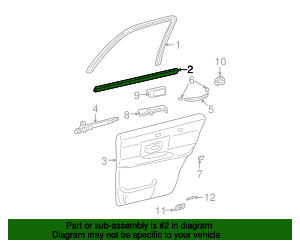2W1Z-5425860-AA - Weatherstrip - Door Belt 1998-2011 Lincoln Town Car ...