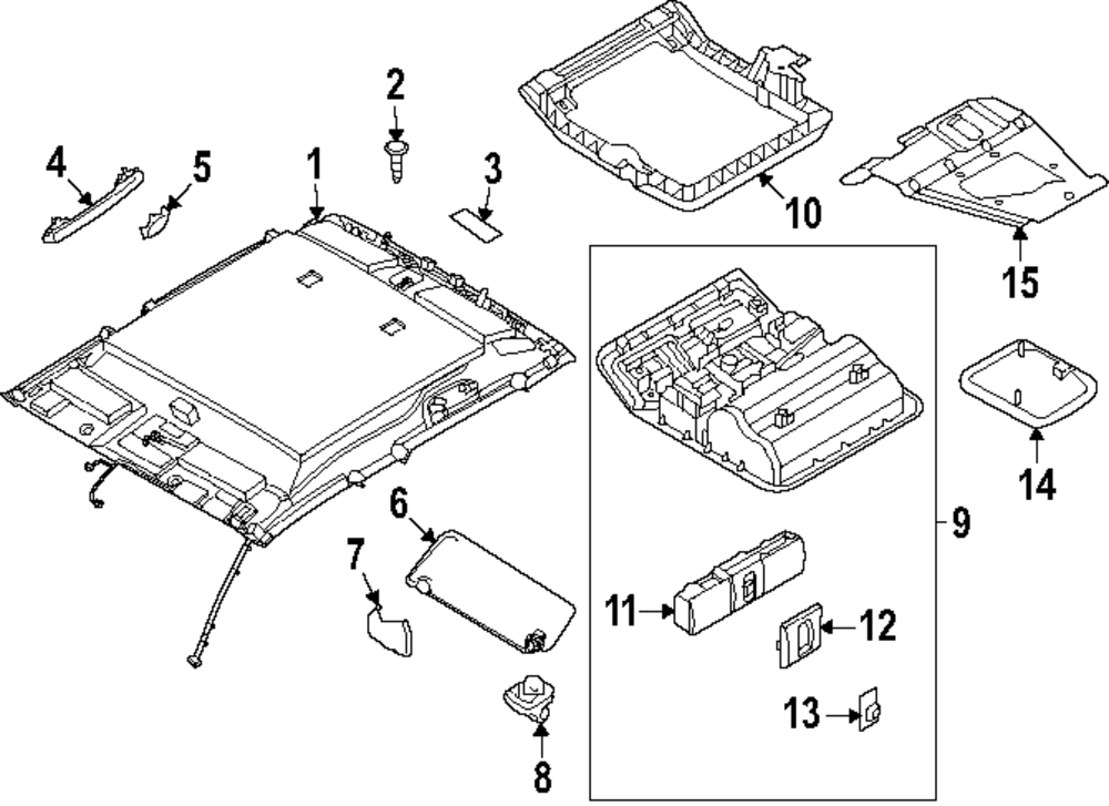 2022-2024 Nissan Frontier Sun-Visor 96401-9BU0B | OEM Parts Online