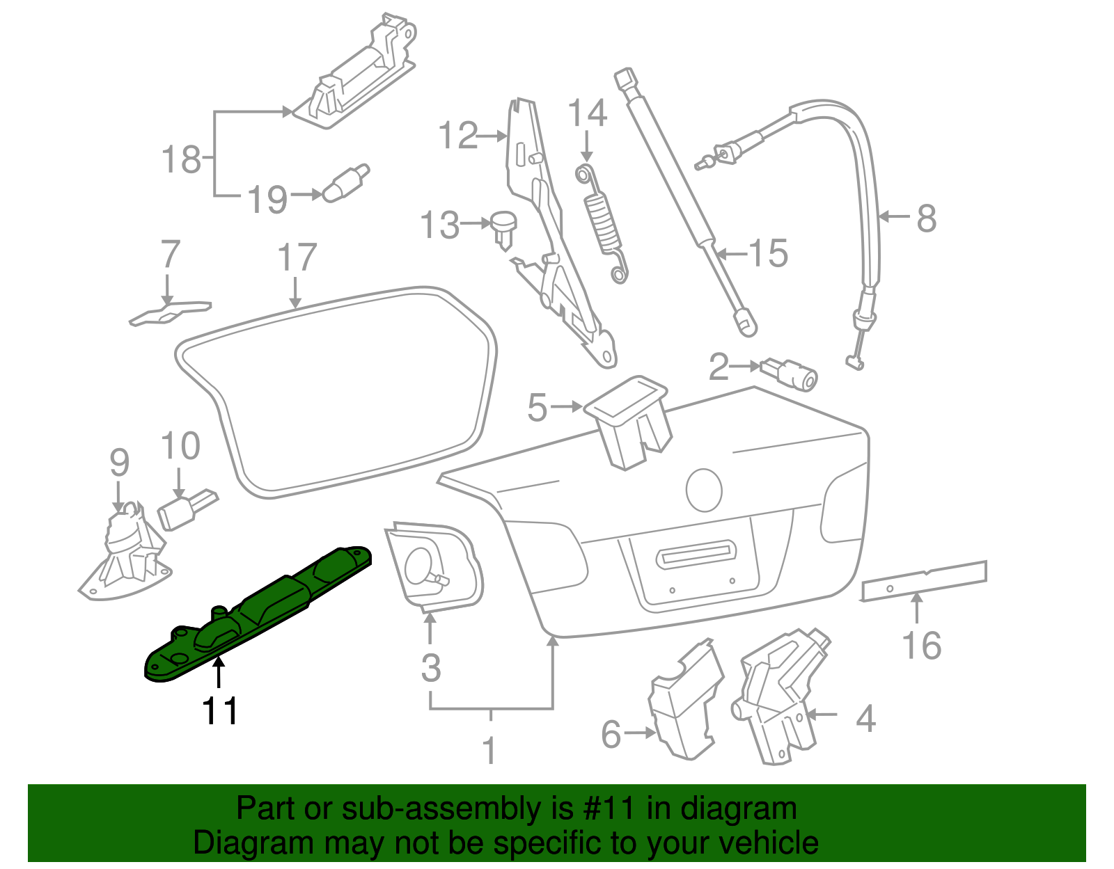 1T0-827-574-M - Deck Lid Handle 2005-2010 Volkswagen Jetta | AutoNation ...