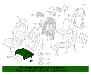 52-10-8-067-052 - Seat Cushion Pad - 2015-2019 BMW | BMW Parts Exchange