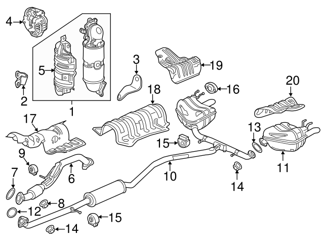 18150-5AA-A00 - Converter Assembly - 2016-2019 Honda Civic | Genuine ...