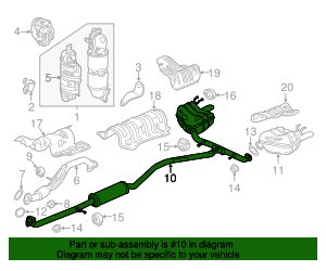 18307-TBC-A01 - Muffler & Pipe 2016-2017 Honda Civic | Honda Parts Online