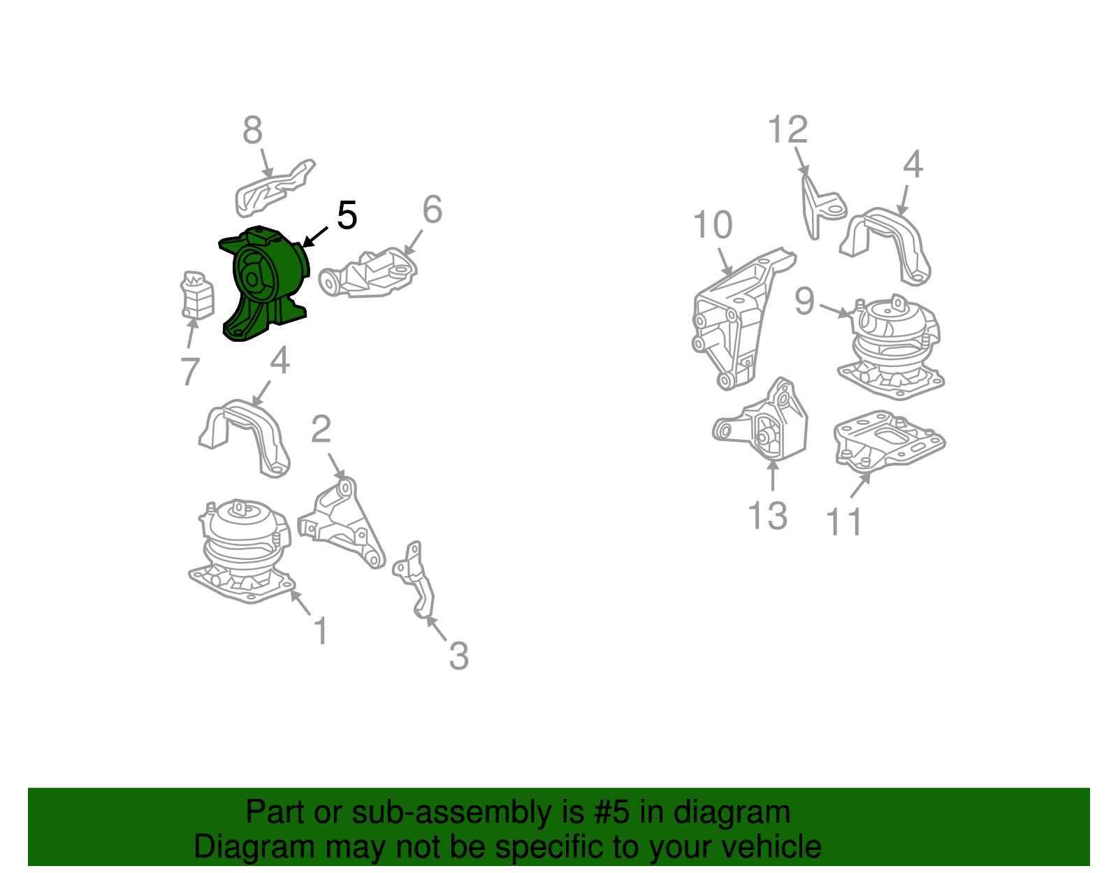 50820-SHJ-A03 - Rubber Assembly Engine Side Mounting - 2005-2015 Honda ...