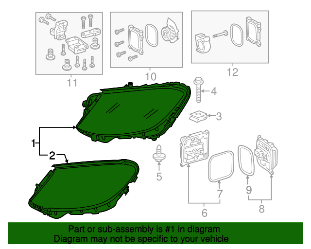 2014-2017 Mercedes-Benz Composite Assembly - Left 222-906-21-04 ...