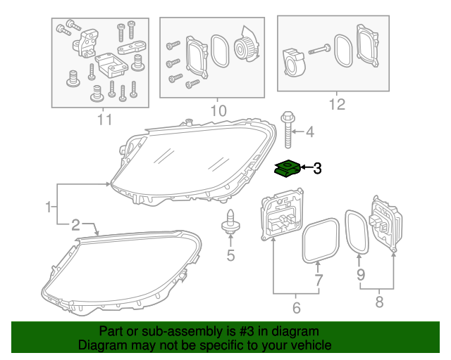 000-990-78-56 - Headlamp Assembly Nut 2007-2021 Mercedes-Benz ...