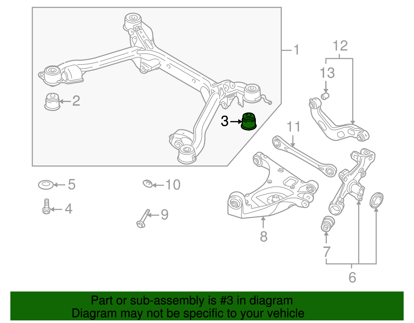 8E0-505-145-AP - Suspension Cross-Member Rear Mount 2002-2008 Audi ...