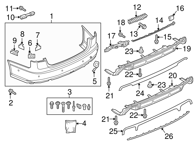 2016-2018 Audi Bumper Cover Mount Kit 4G0-098-627-A | Audi USA Parts