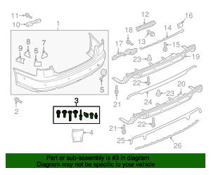Audi OEM Bumper Cover Mount Kit Part# 4G0-098-627-A | OEM Vehicle Parts