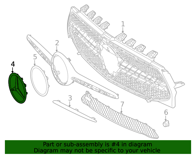 177-888-42-00-64 - Emblem Support 2019-2021 Mercedes-Benz | Mercedes ...
