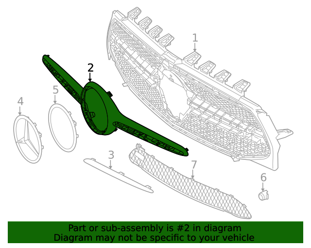 118-888-01-00-9982 - Center Molding 2020-2023 Mercedes-Benz CLA 250 ...