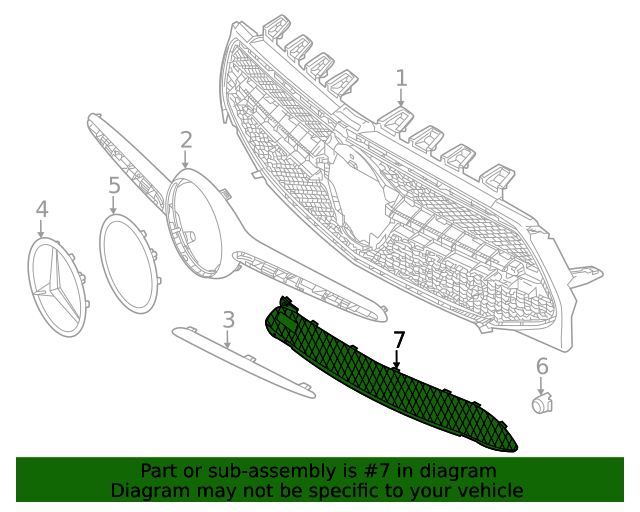 2020-2023 Mercedes-Benz CLA 250 Lower Grille 118-885-12-01 | MB Parts ...