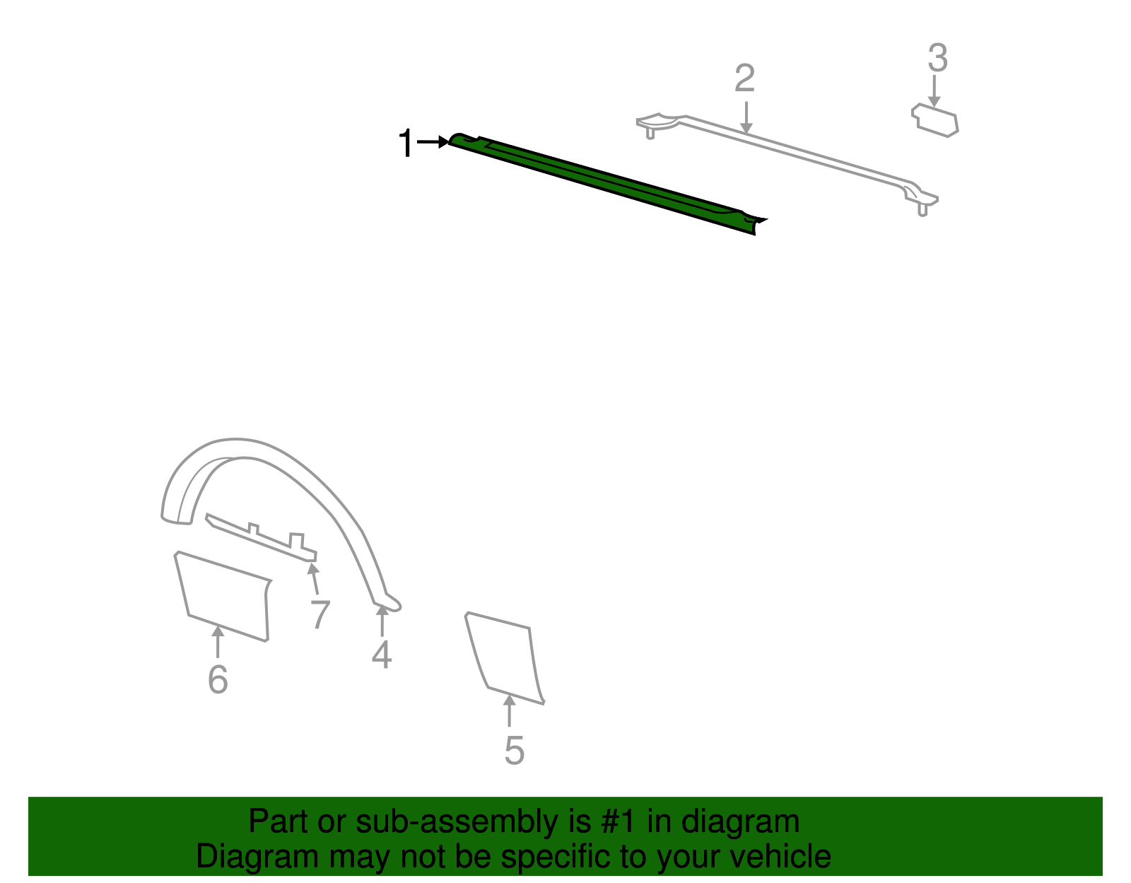 5L3Z-84291A40-BAA - Upper Molding 2006-2008 Lincoln Mark LT | Big 3 ...
